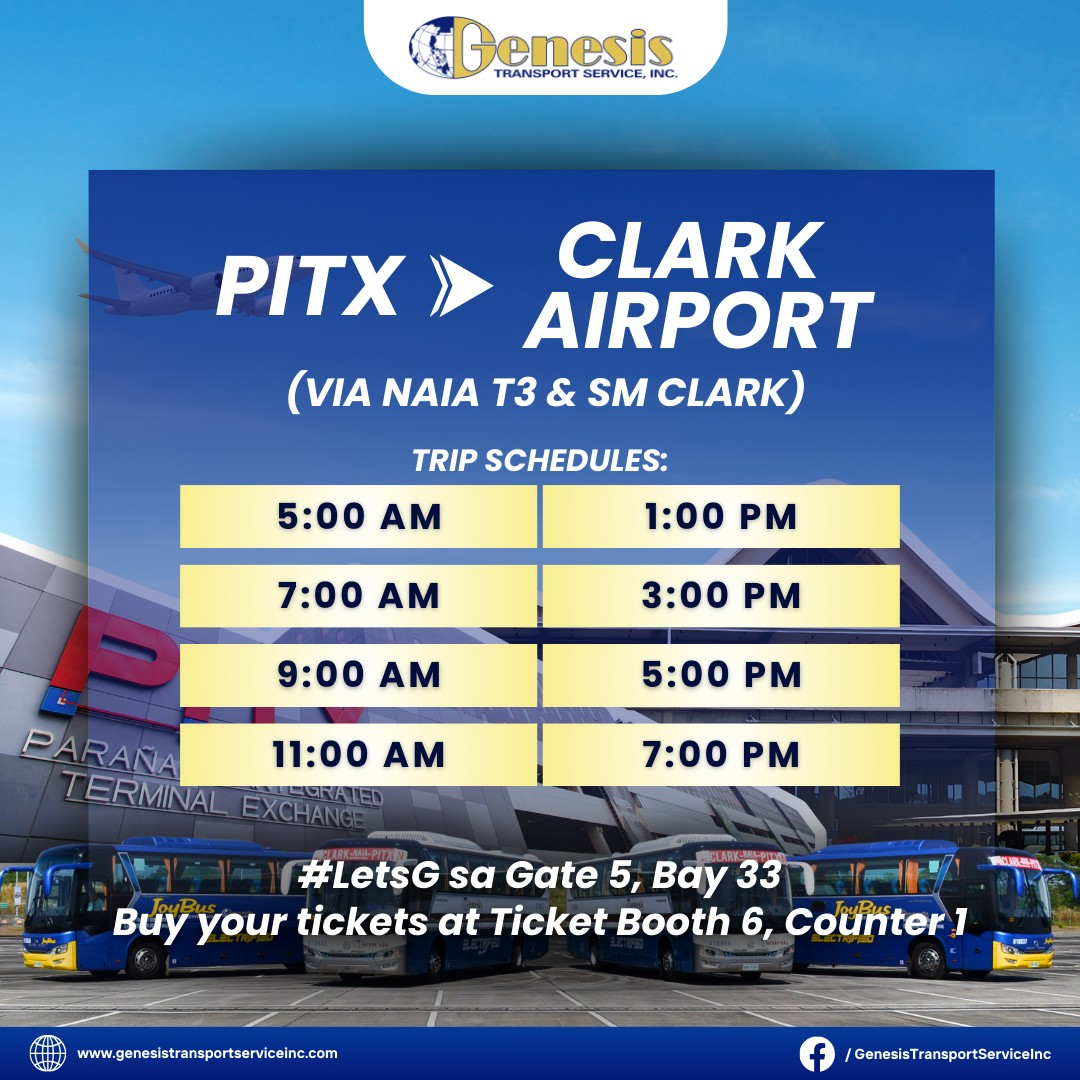Genesis P2P Bus: PITX to Clark Airport via NAIA T3 & SM Clark ...
